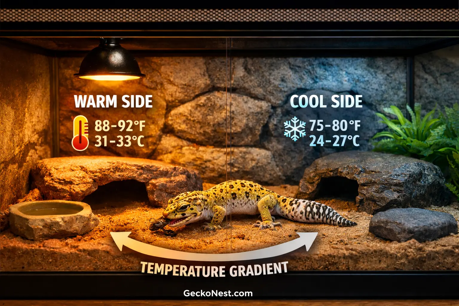 Leopard Gecko Temperature Guide: 5 Tank Temps | GeckoNest
